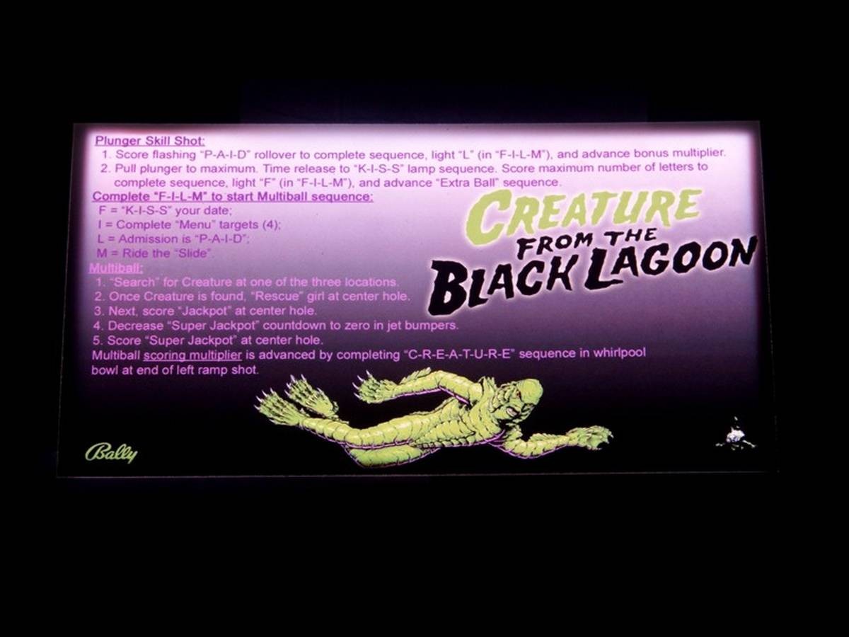 Instruction Card for Creature from the Black Lagoon, transparent