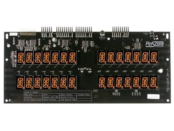 PinScore Pinball LED Display for Williams System 11A, 11B and Data East V2